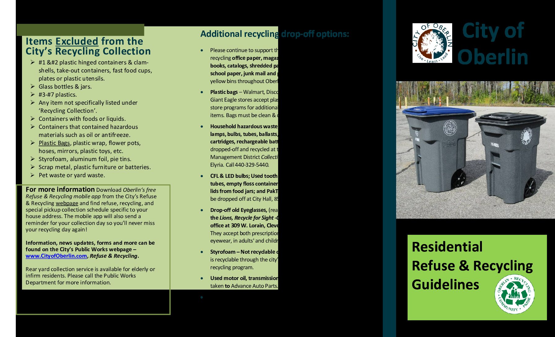 2023 – July updates Recycling_Refuse Recycling Guidelines | City of Oberlin