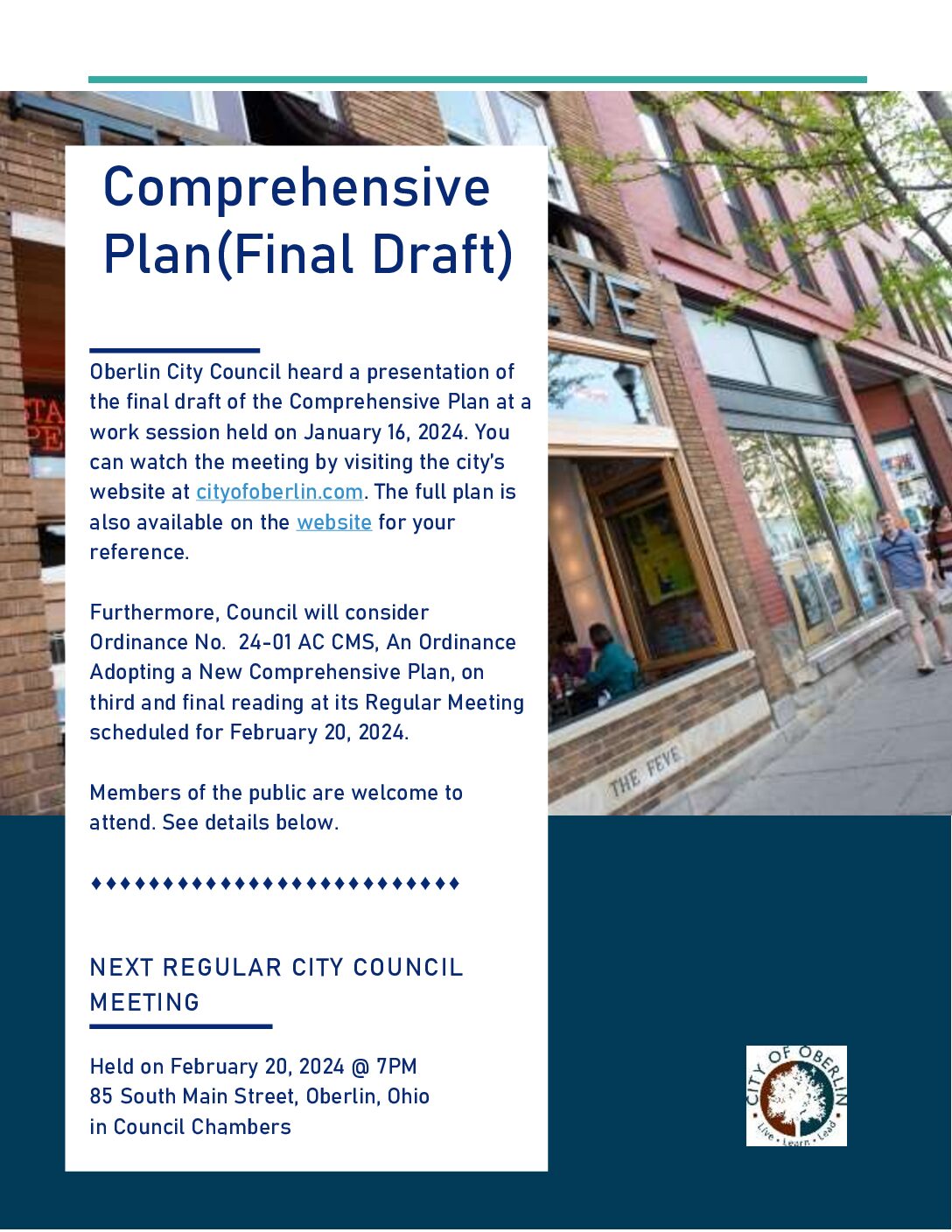 Comprehensive Plan Notification | City of Oberlin