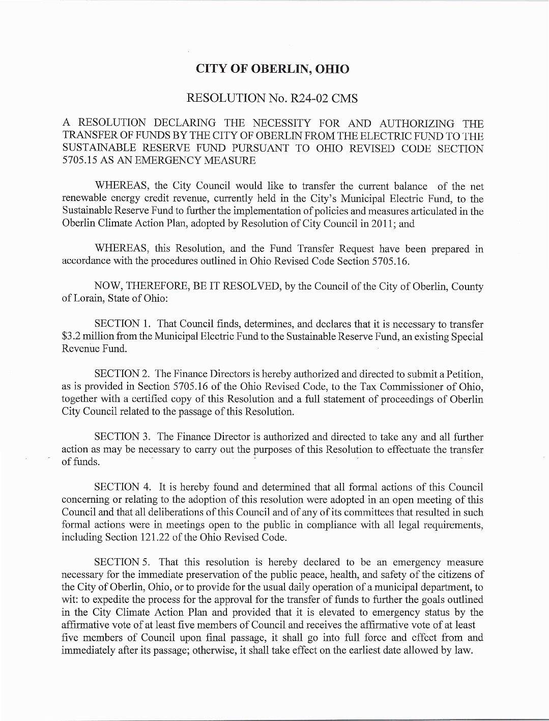 R24-02 | City of Oberlin