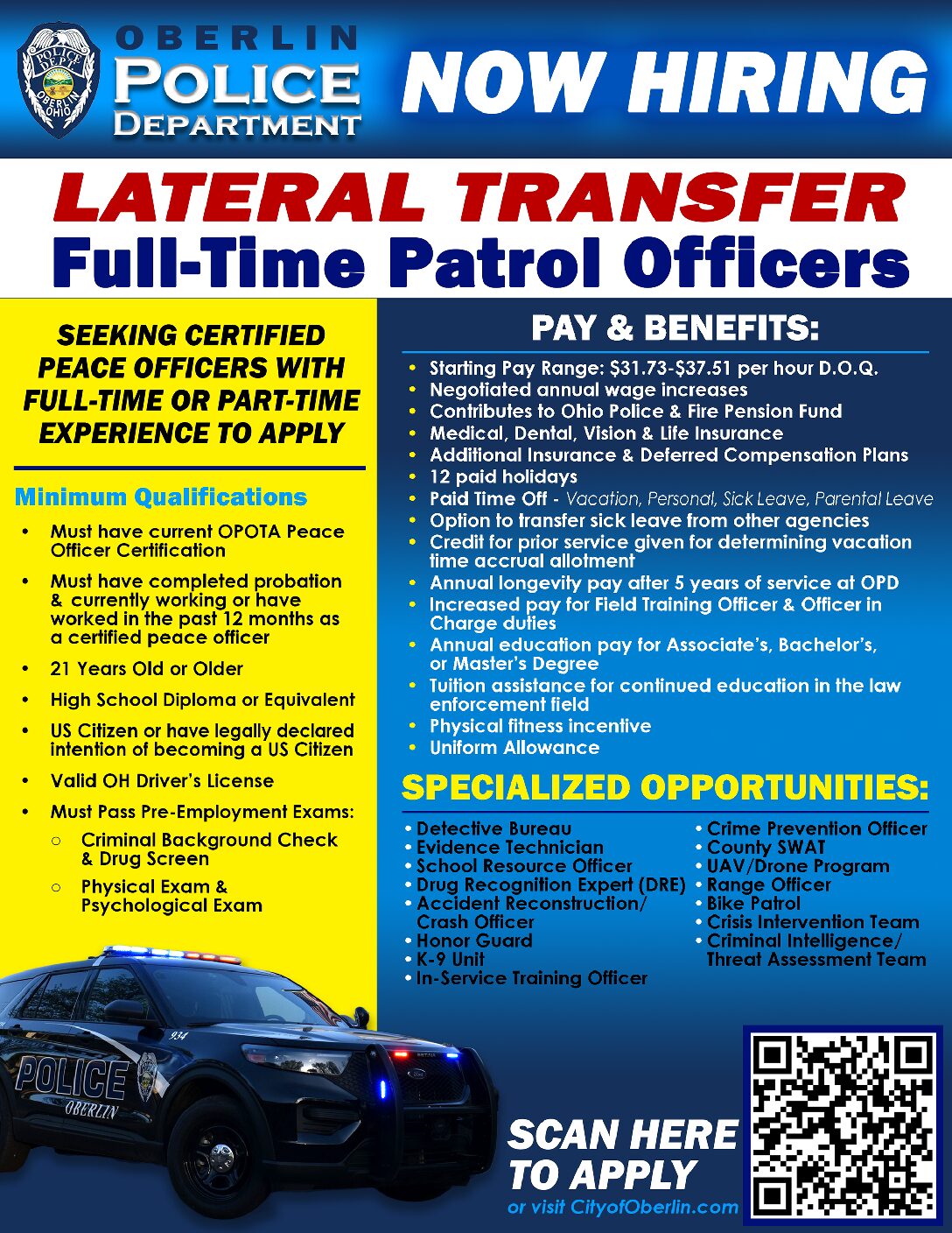 Lateral Transfer Ad1 | City of Oberlin