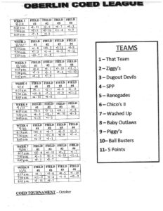 OSL Schedule 2024 | City of Oberlin